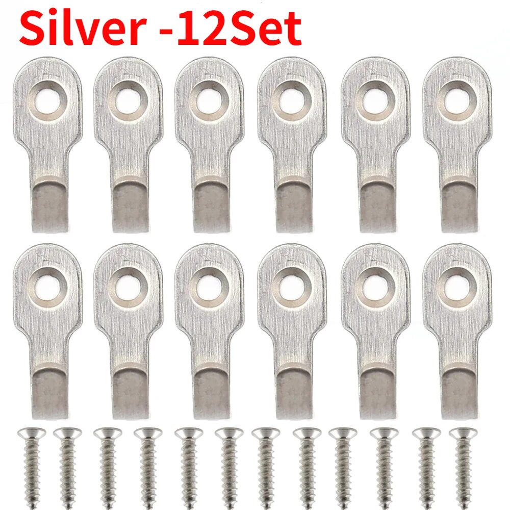 Крючки для ключей из нержавеющей стали, Silver -12Set