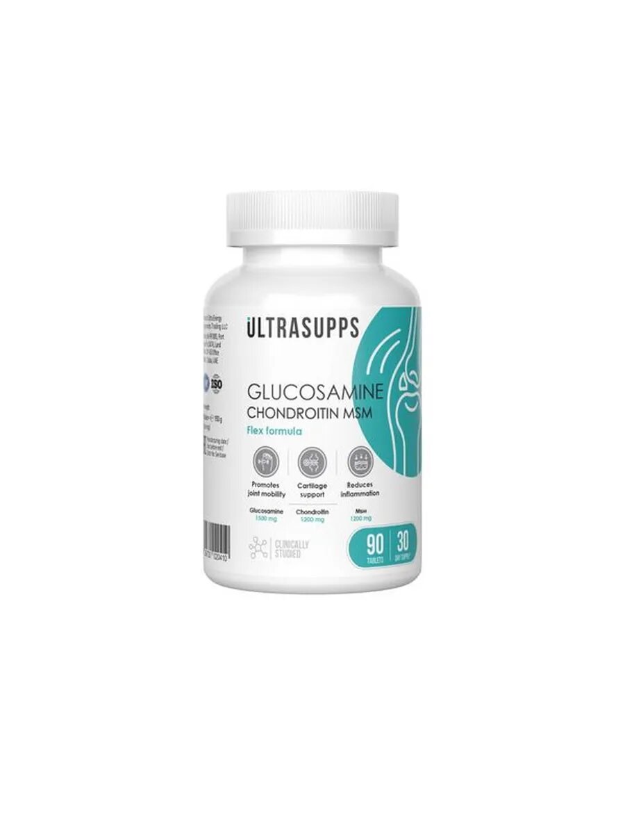 Глюкозамин+Хондроитин+МСМ Flex Formula UltraSupps/Ультрасаппс таблетки 1700мг 90шт