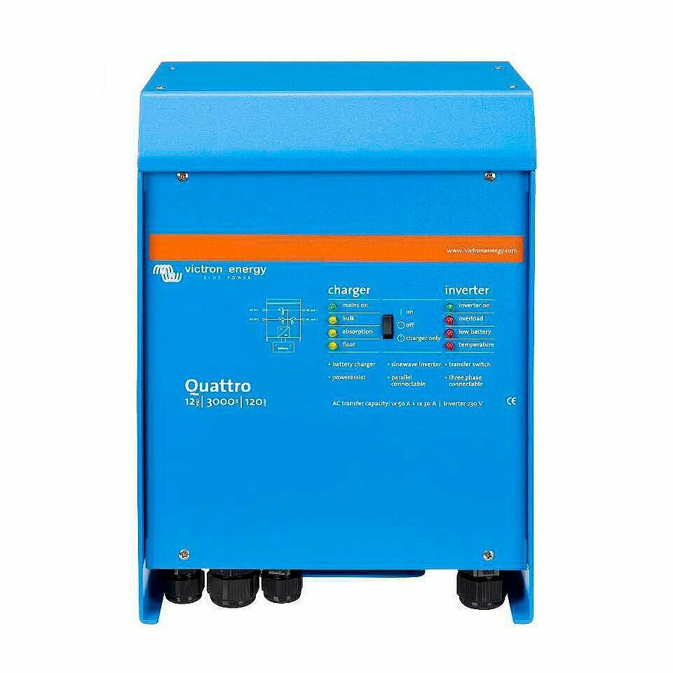 VICTRON Quattro Комбинированное зарядное устройство + инвертор 12/3000/120-50/50 230V VE.Bus (10271107 )
