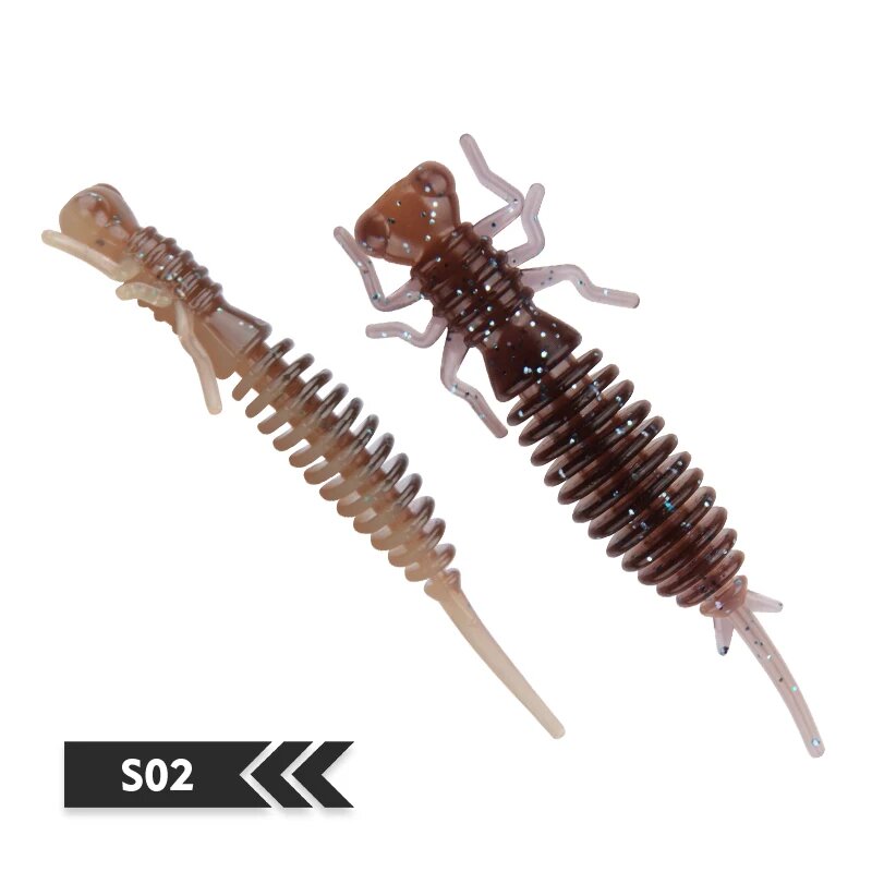 MEREDITH Силиконовые приманки для рыбалки 50мм 62мм 85мм Коричневый, 60mm, Fishing Lure S02