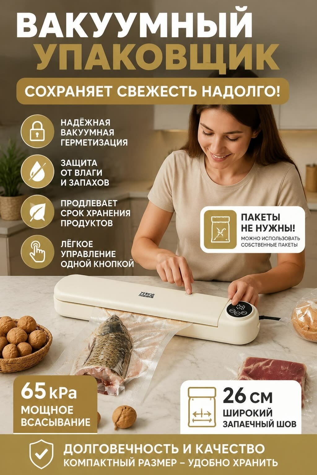 Вакуумный упаковщик, Сумка, мини, пластик для дома зелёный