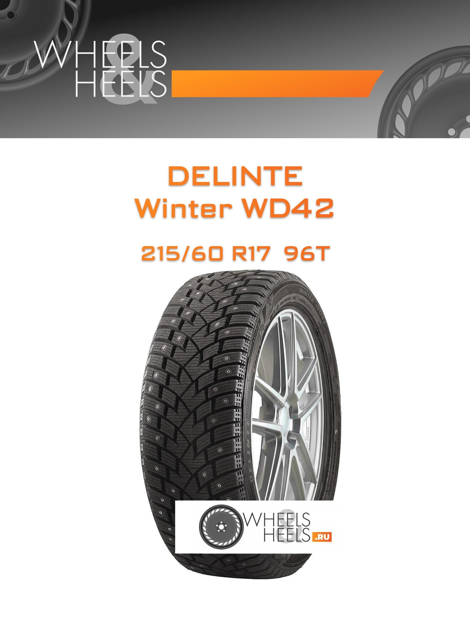 Шина автомобильная Delinte Winter WD42 215/60 R17 96T WINTER Ш, зимняя, универсальная