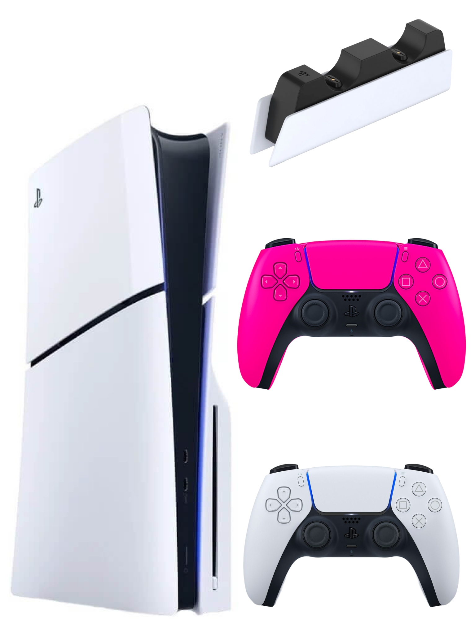 Игровая приставка Sony PS 5 Slim Disc,1ТБ(с дисководом) +2-ой геймпад (Nova Pink)+Зарядная станция