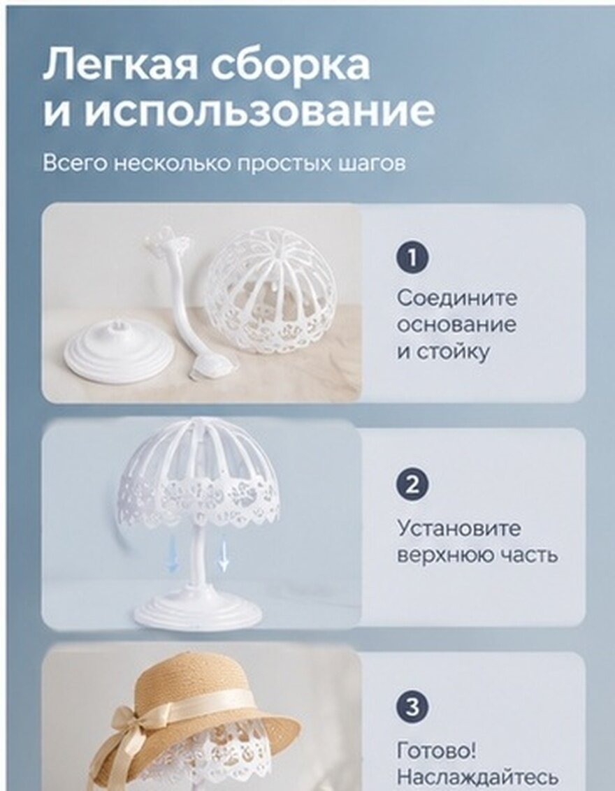 Стойка Для Визуализации Шляп Домик形 Белого Цвета 20.00X12.70X12.70Cm