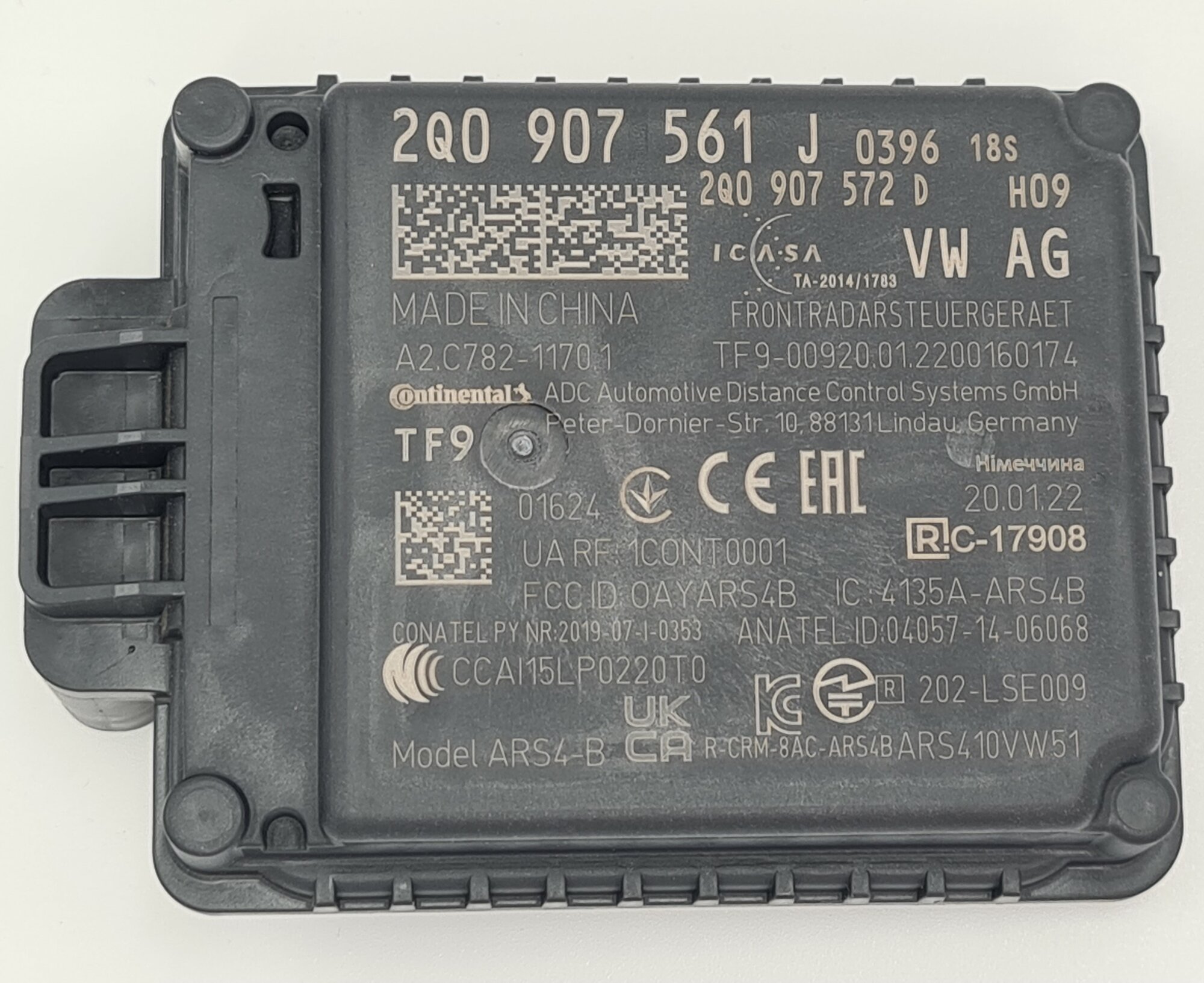 Датчик (Радар) VAG 2Q0907561J ( 2Q0 907 561 J ) для AUDI, SEAT, SKODA, VOLKSWAGEN