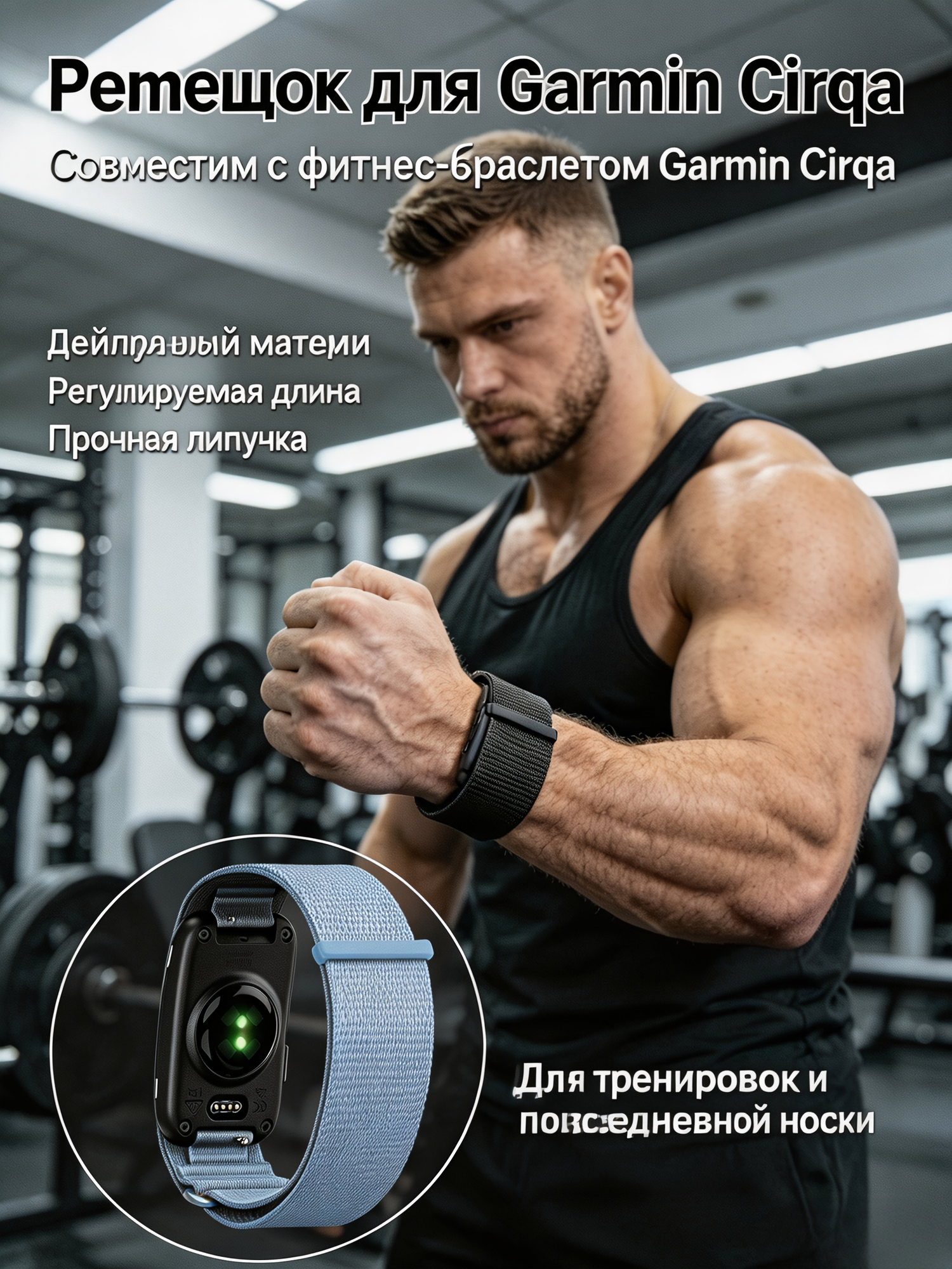 Ремешок для Garmin CIRQA Спортивный нейлоновый сменный браслет