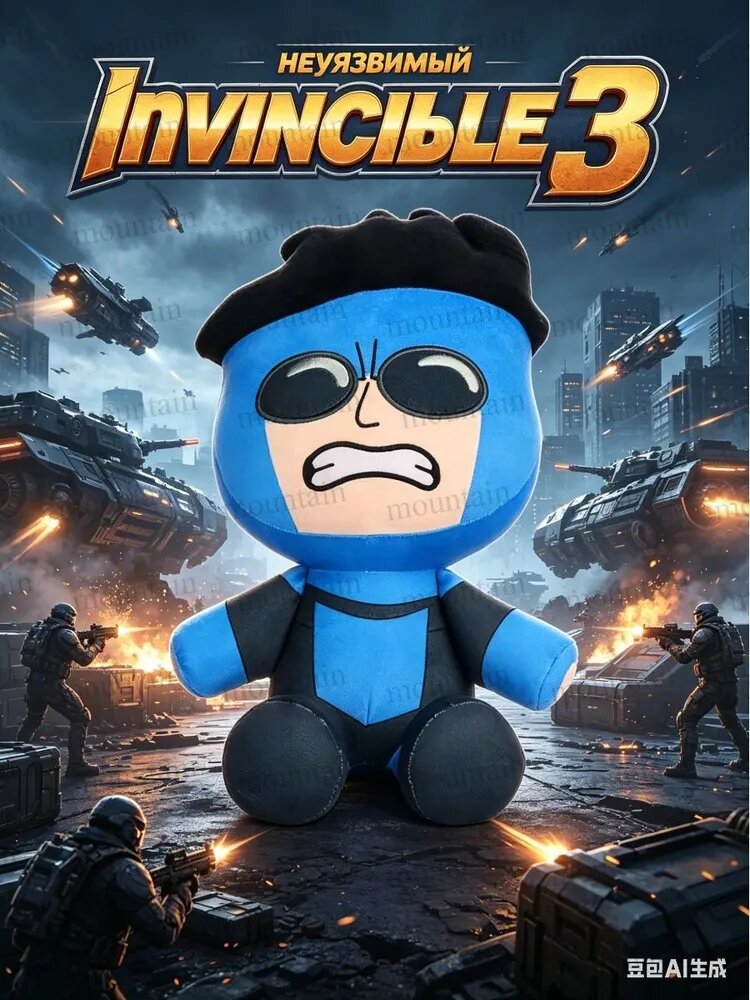 Плюшевые игрушки Неуязвимый 3 (Invincible 3) Марк Грейсон и Омни-мэн, мягкие фигурки супергероев