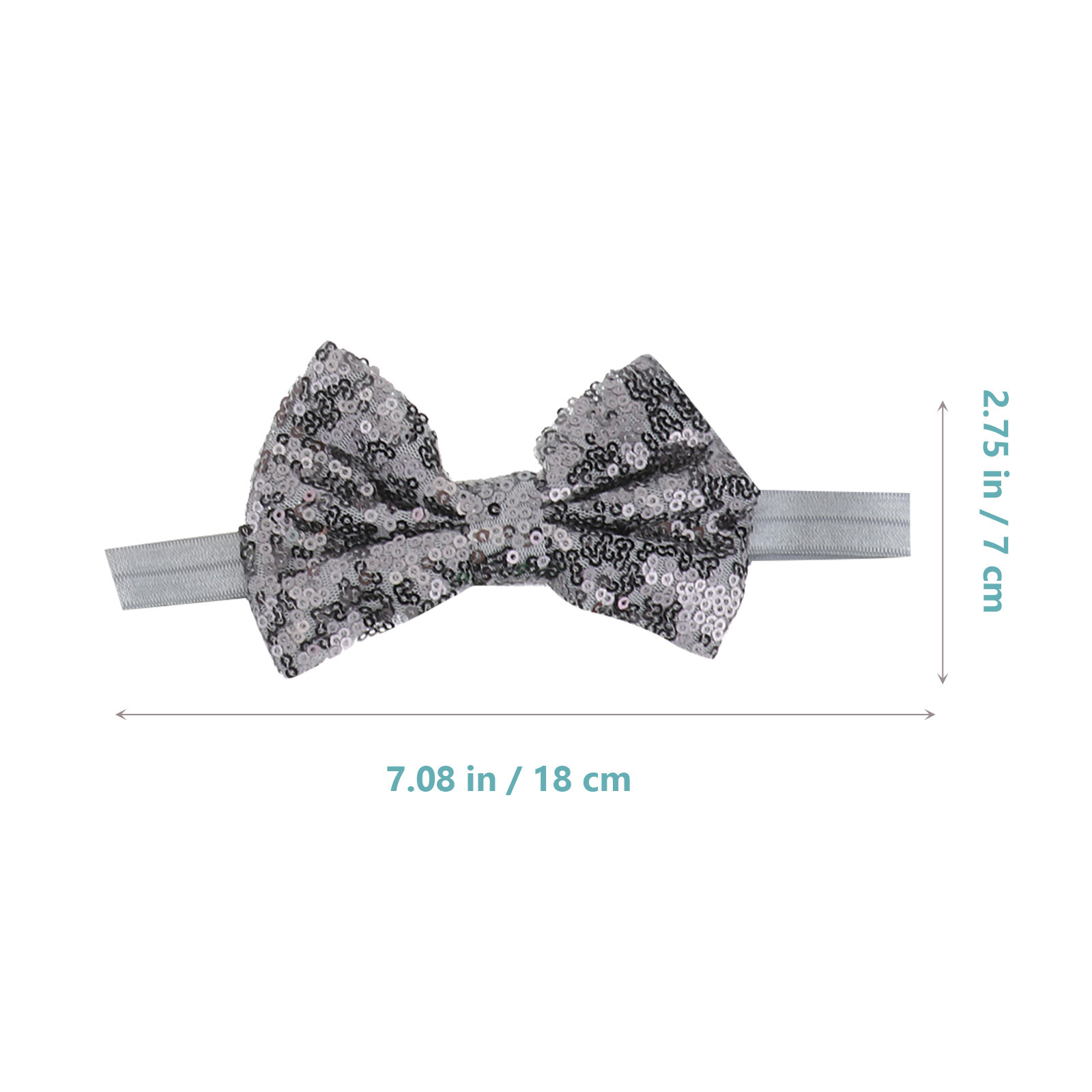6 Штук Головные Обручи С Глиттером И Бантом 18.00X7.00X1.00Cm