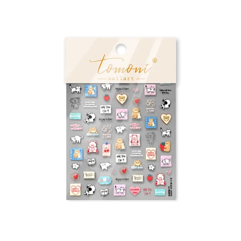 Детские наклейки для ногтей tomoni nailart T-5242 T-5241 Laser
