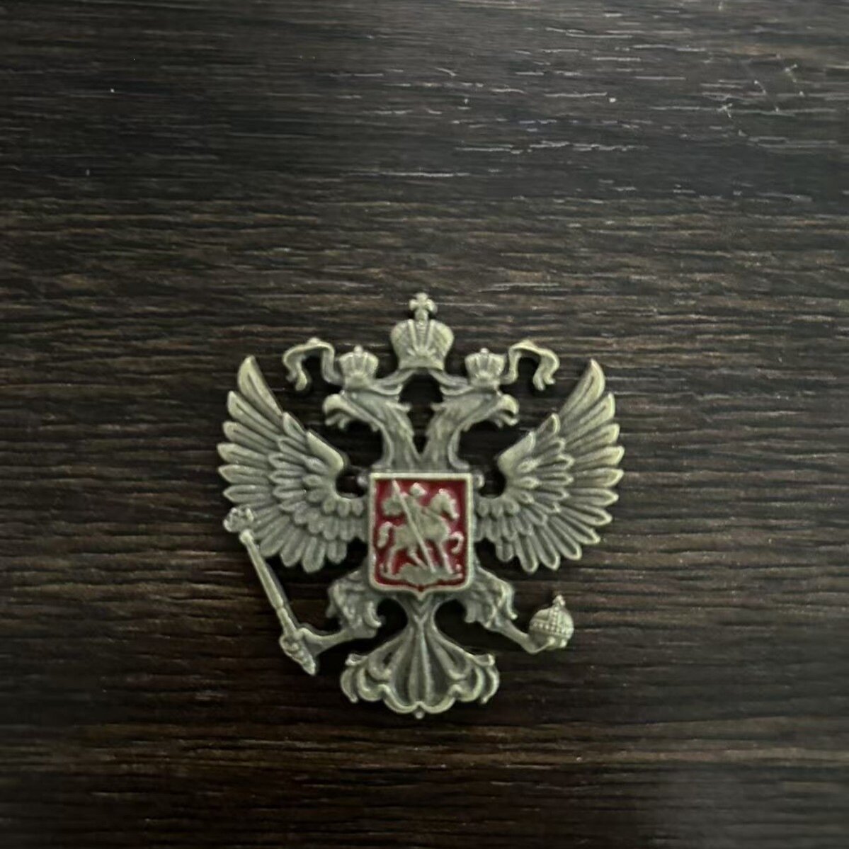Креативный металлический значок-наклейка с двуглавым орлом для чехла, бронзовый цвет, индивидуальная упаковка