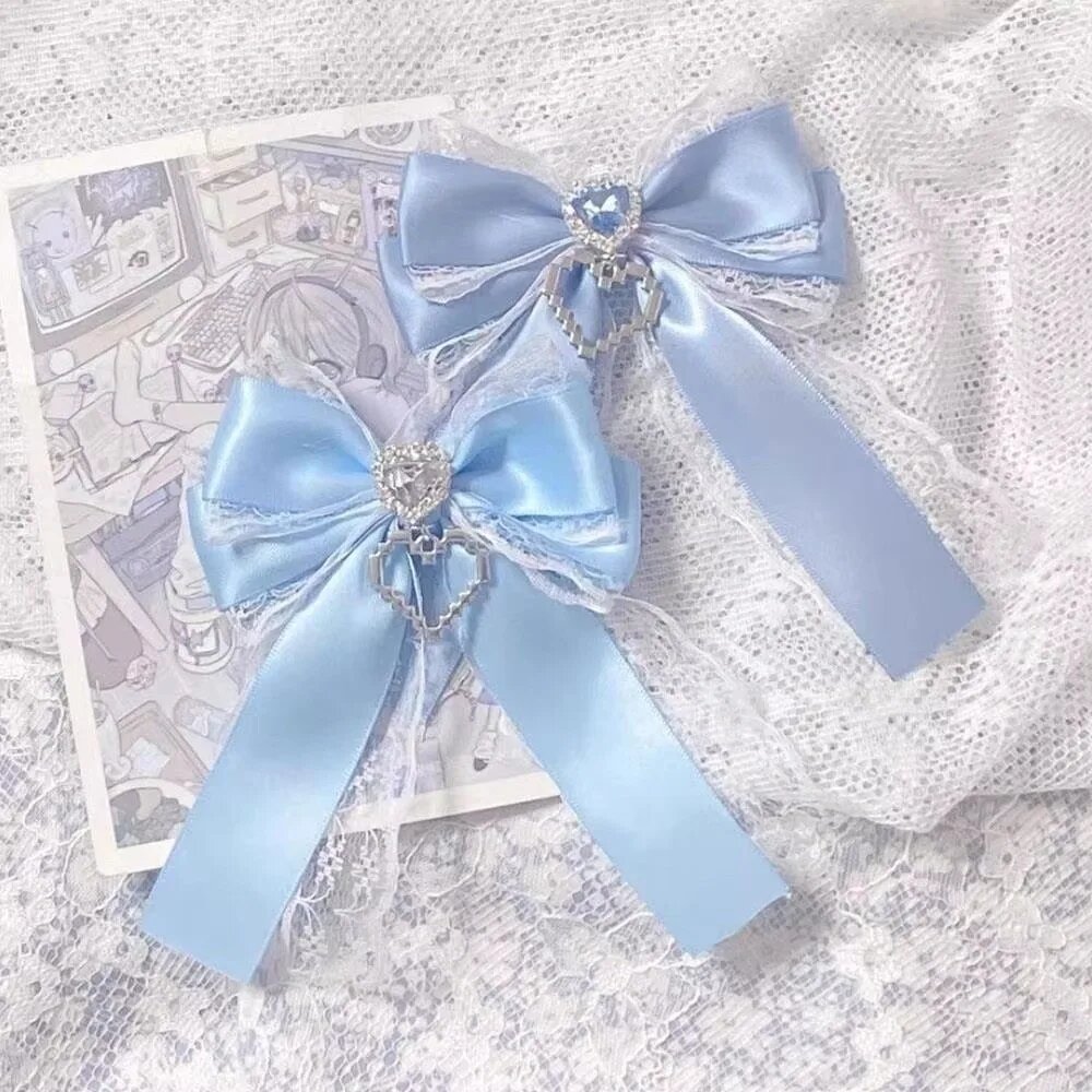 Набор для создания бантиков из ленты 1/2 шт. Голубой, Blue-2pcs