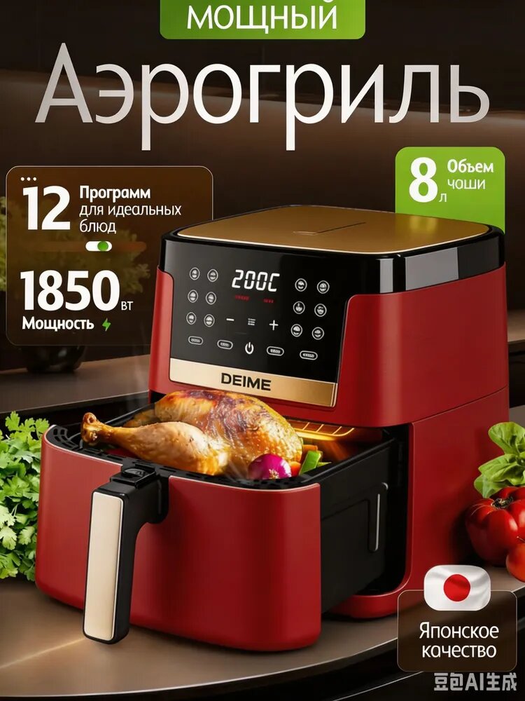 Аэрогриль 019f0956657272e79c96ac91e02aef77, красный, бордовый