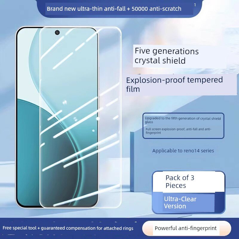 Ультра-прозрачное защитное стекло для OPPO A5 5G - 3 шт, с технологией кристаллического щита