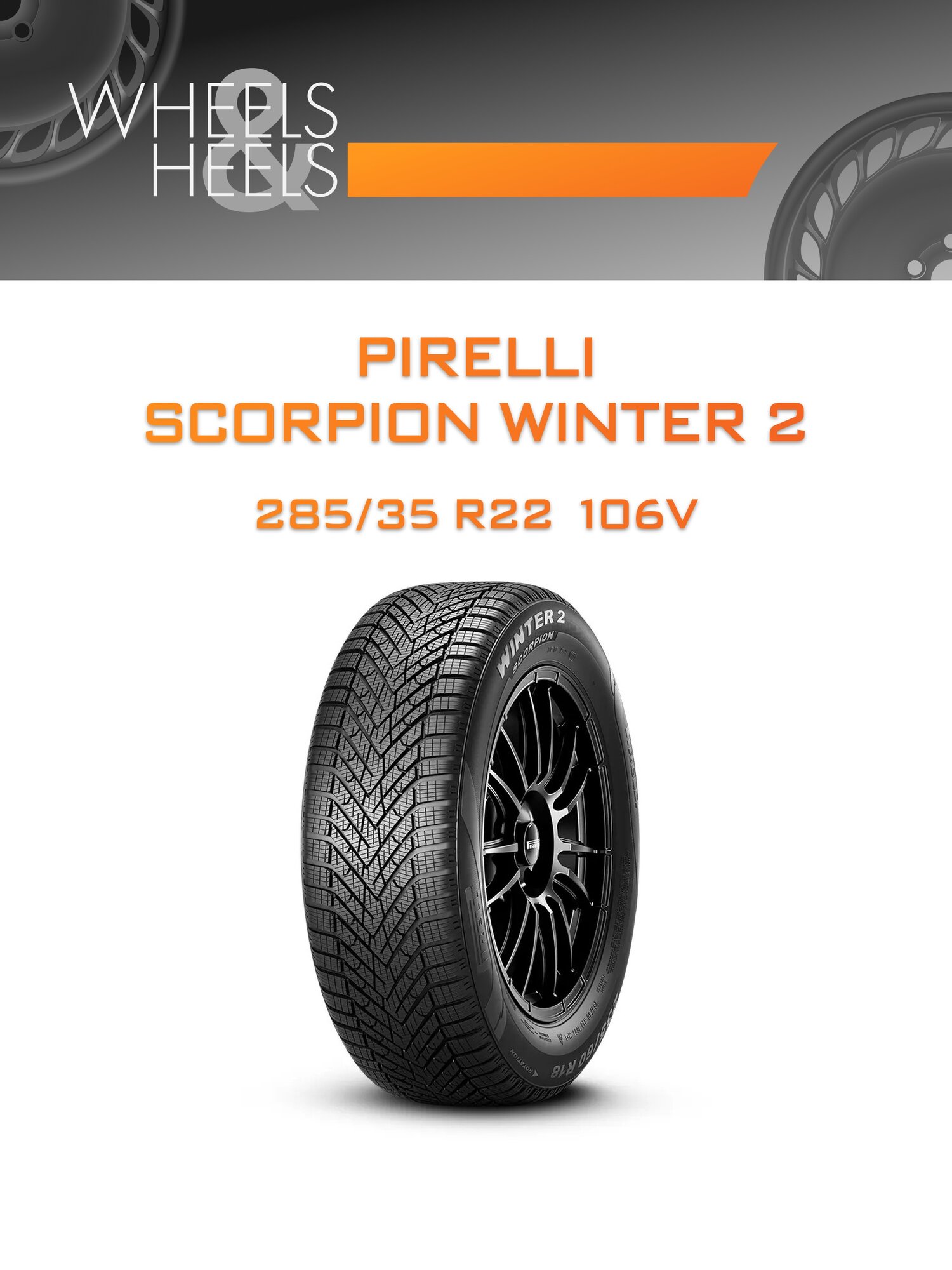 Шина автомобильная PIRELLI SCORPION WINTER 2 285/35 R22 106V XL WINTER, зимняя, универсальная