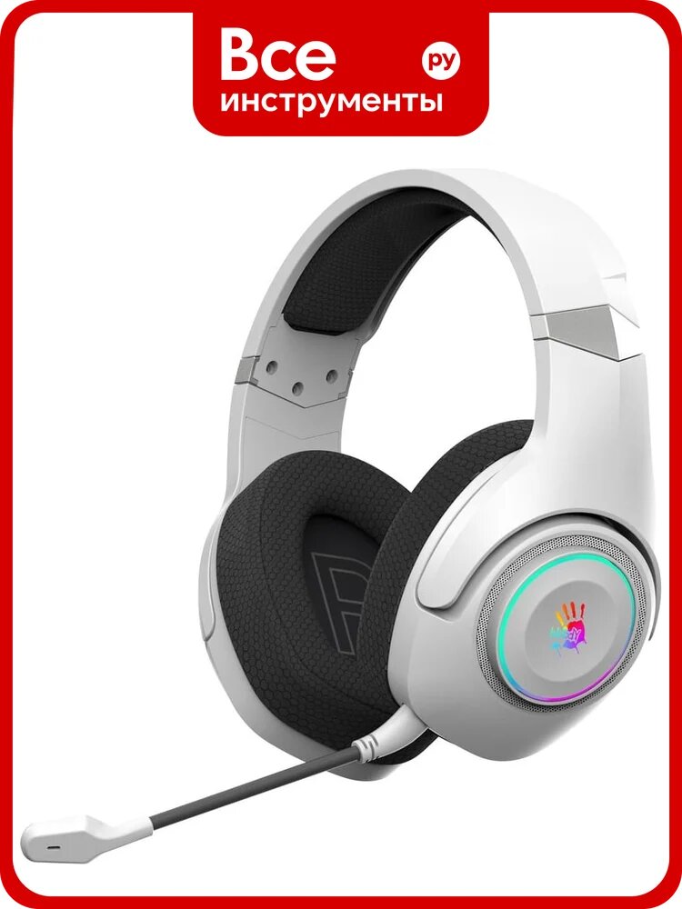 Наушники с микрофоном A4TECH Bloody GR270 белый 1.5м мониторные BT/Radio (GR270) 2000587