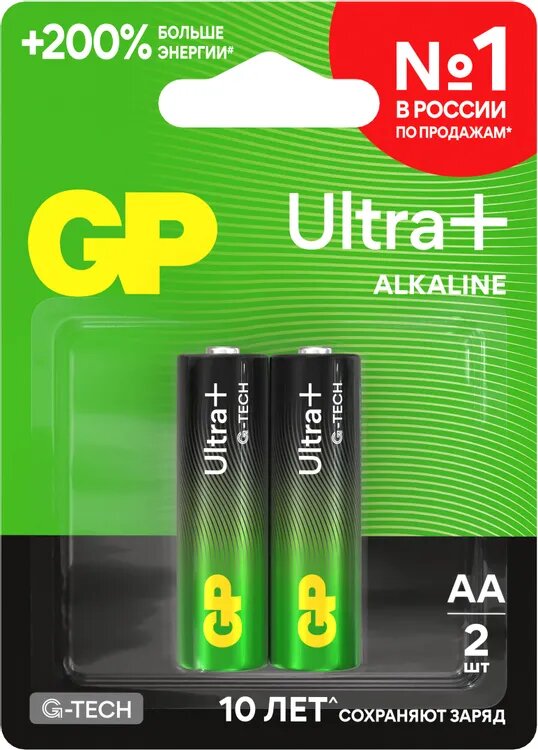 AA Батарейка GP Ultra Plus Alkaline 15AUPA21-2CRSBNN4, 4 шт