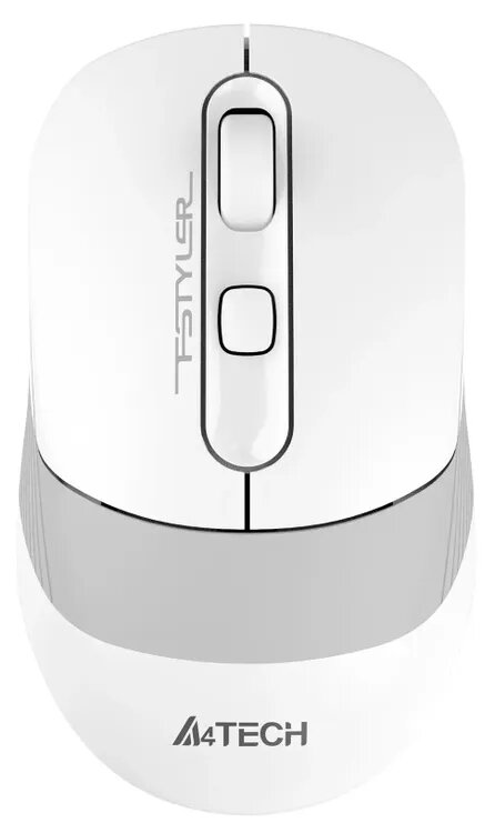 Мышь беспроводная A4TECH Fstyler FB10C, Bluetooth/Радио, оптическая, USB, 2000dpi, белый и серый