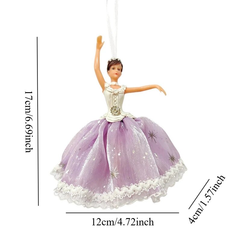 Рождественская подвеска балерина из фатина Сиреневый, Purple 1pcs