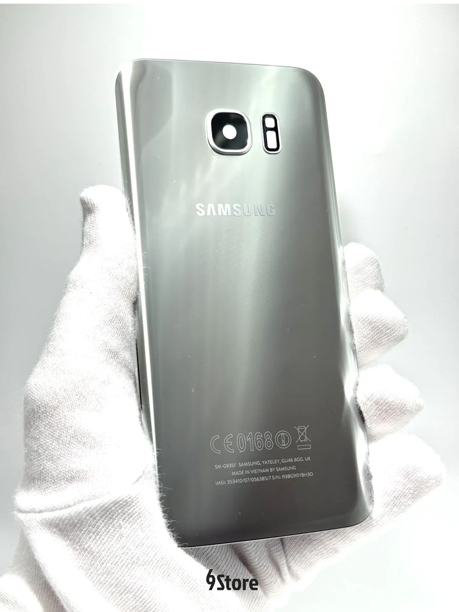 Задняя крышка Samsung S7 Edge (G935) + стекло камеры (Серебро) (OR)