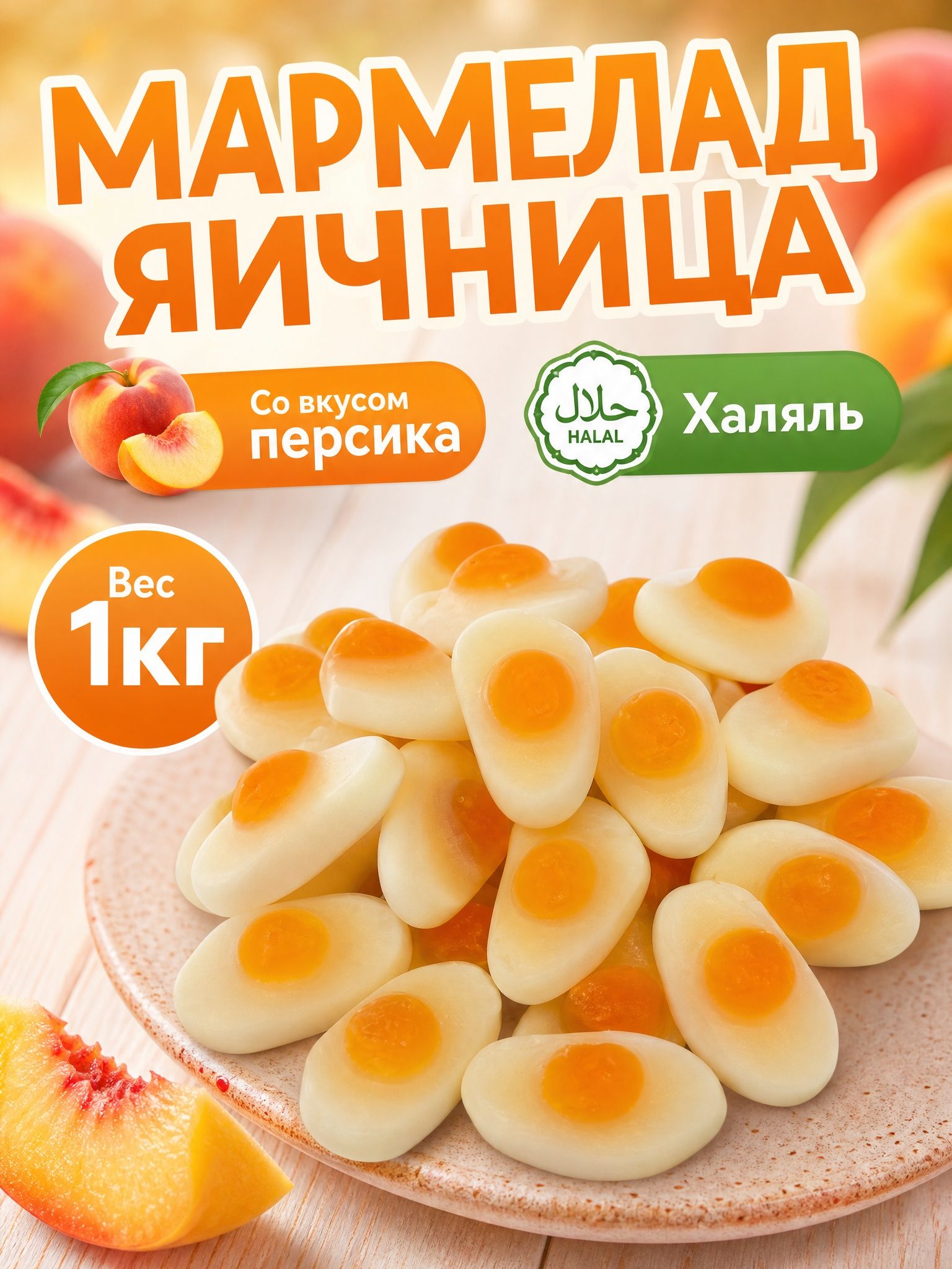 Жевательный мармелад BEBETO Яичница, 1кг