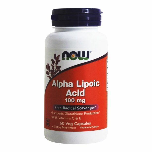 NOW Alpha Lipoic Acid 100mg 60 vcaps, Нау фудс Антиоксидант Альфа-липолиевая кислота 100 мг 60 веганских капсул