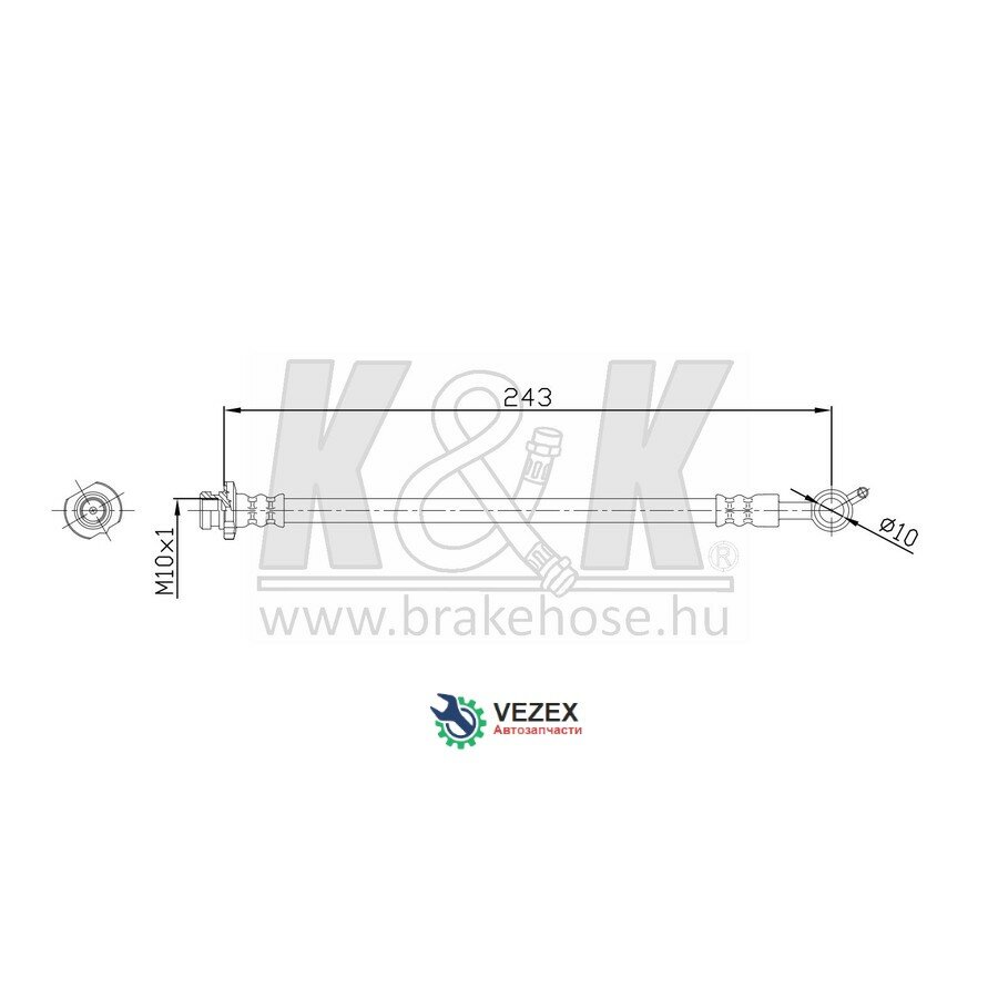 K&K FT0850 Шланг тормозной задний FT0850