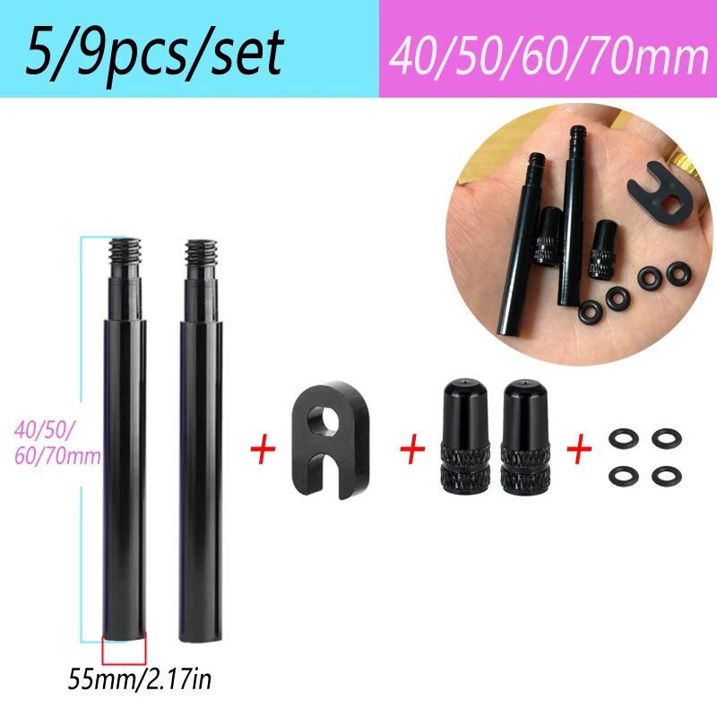 Удлинители вентилей Presta для велосипедов 9pcs set-40mm — фото 1