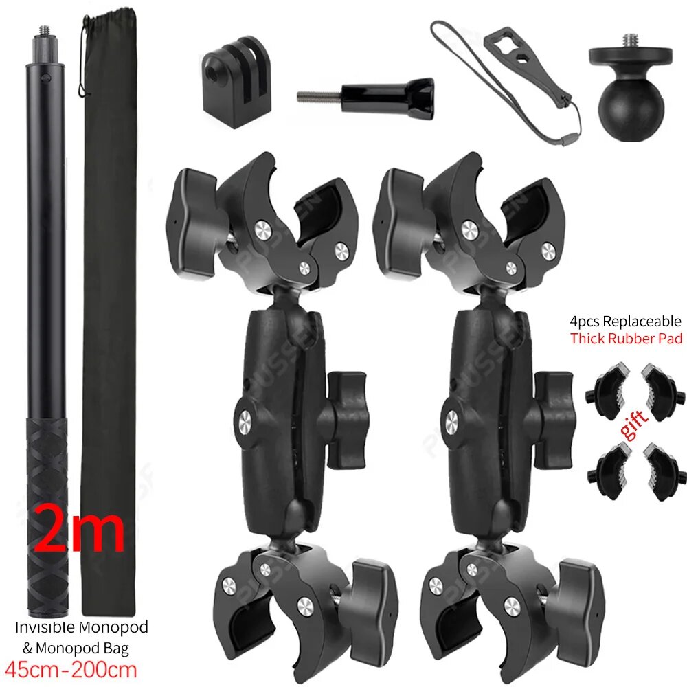 Монопод TUYU для экшн-камер 2m and 2 Clamp kits