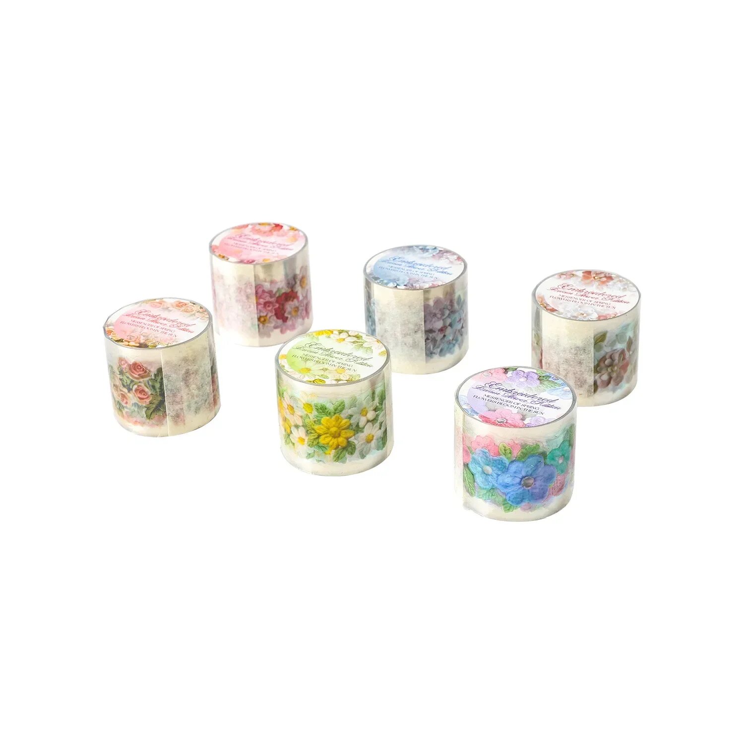 YCDBTH Эстетическая вышивка ПЭТ лента для скрапбукинга 1pack Random Design