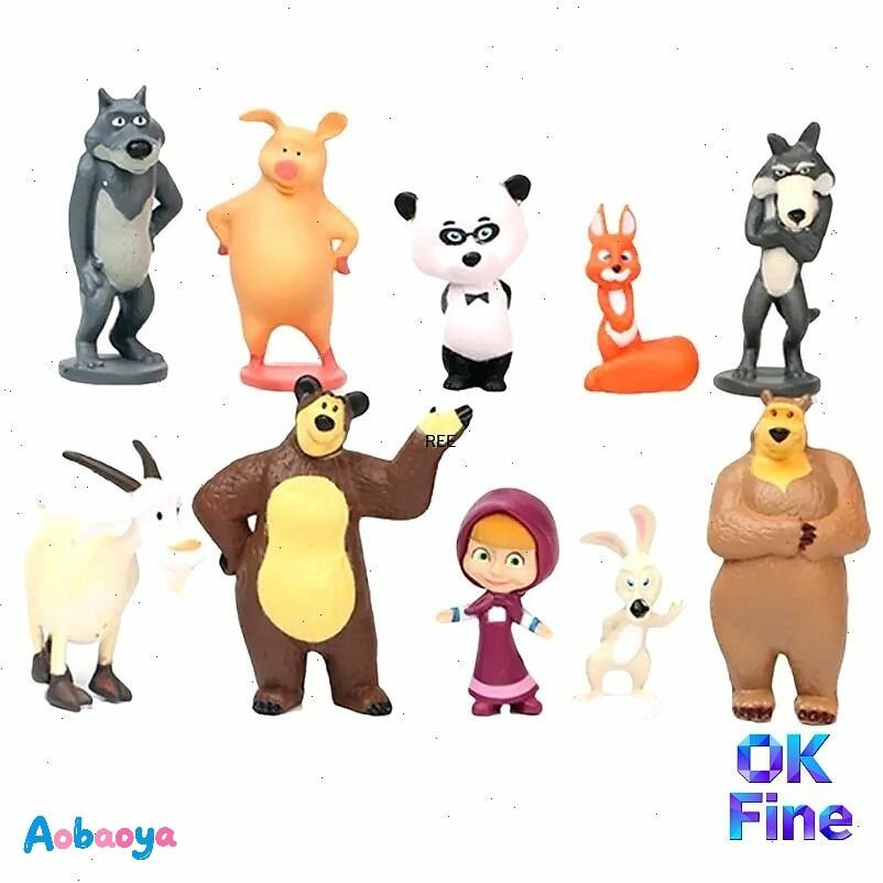 Маша и Медведь аниме фигурки Детские игрушки / медведь набор 10шт
