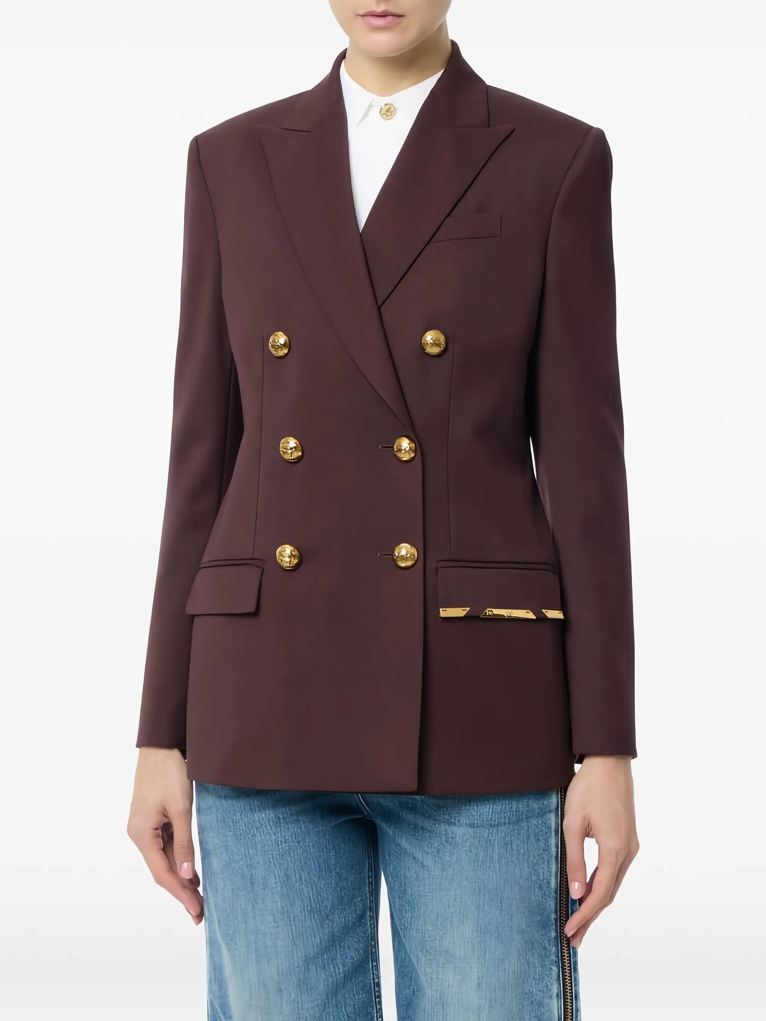 Пиджак Elisabetta Franchi Peaked-lapel double-breasted blazer, размер 42 — фото 1