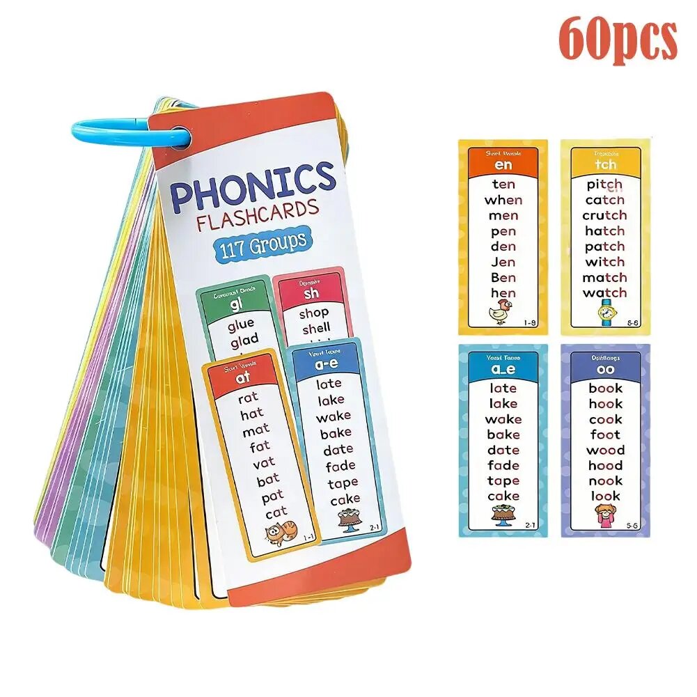 Развивающие карточки для обучения чтению English phonics cards