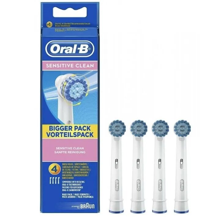 Oral-B Sensitive Clean & Sensi Ultra Thin Toothbrush Сменные сменные насадки, 4 шт.
