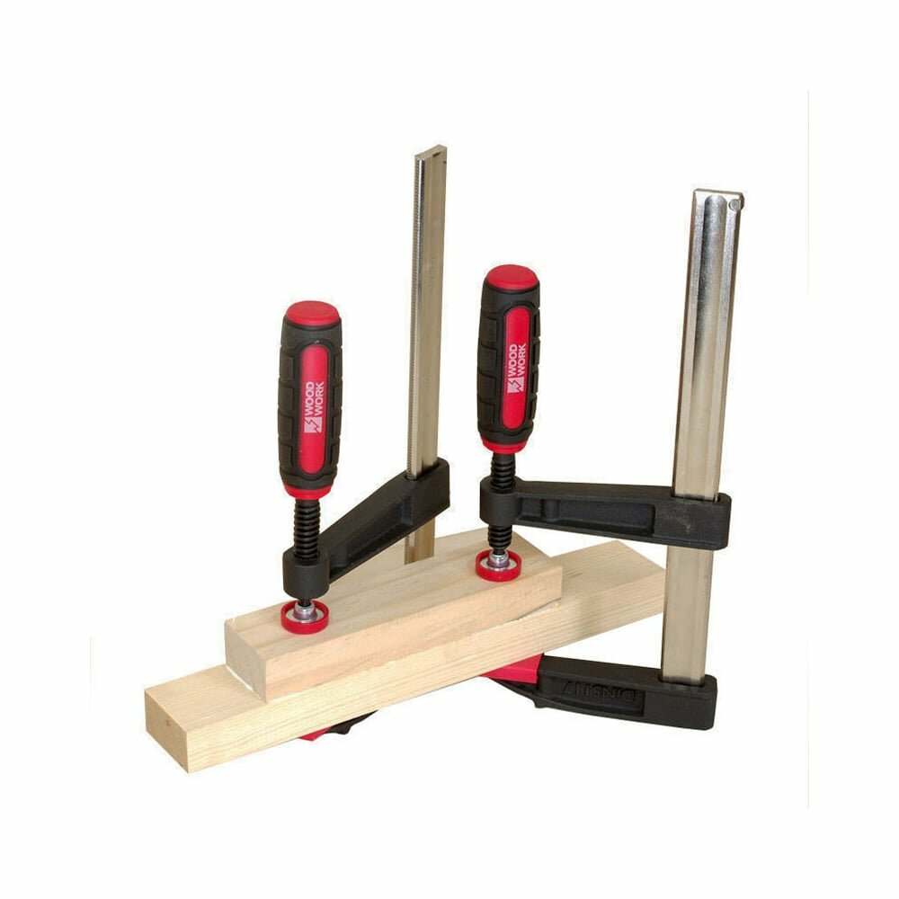 Струбцина WOODWORK из ковкого чугуна, F-образная, 300x80 мм, усилие прижима до 270 кг din5117 FCB-3080 — фото 1