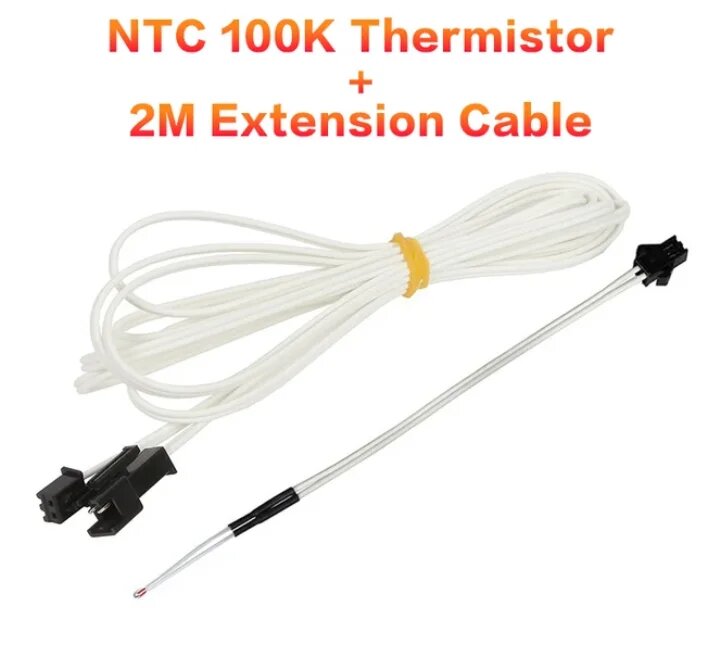 Термистор NTC 100K с кабелем 2M, Glass head