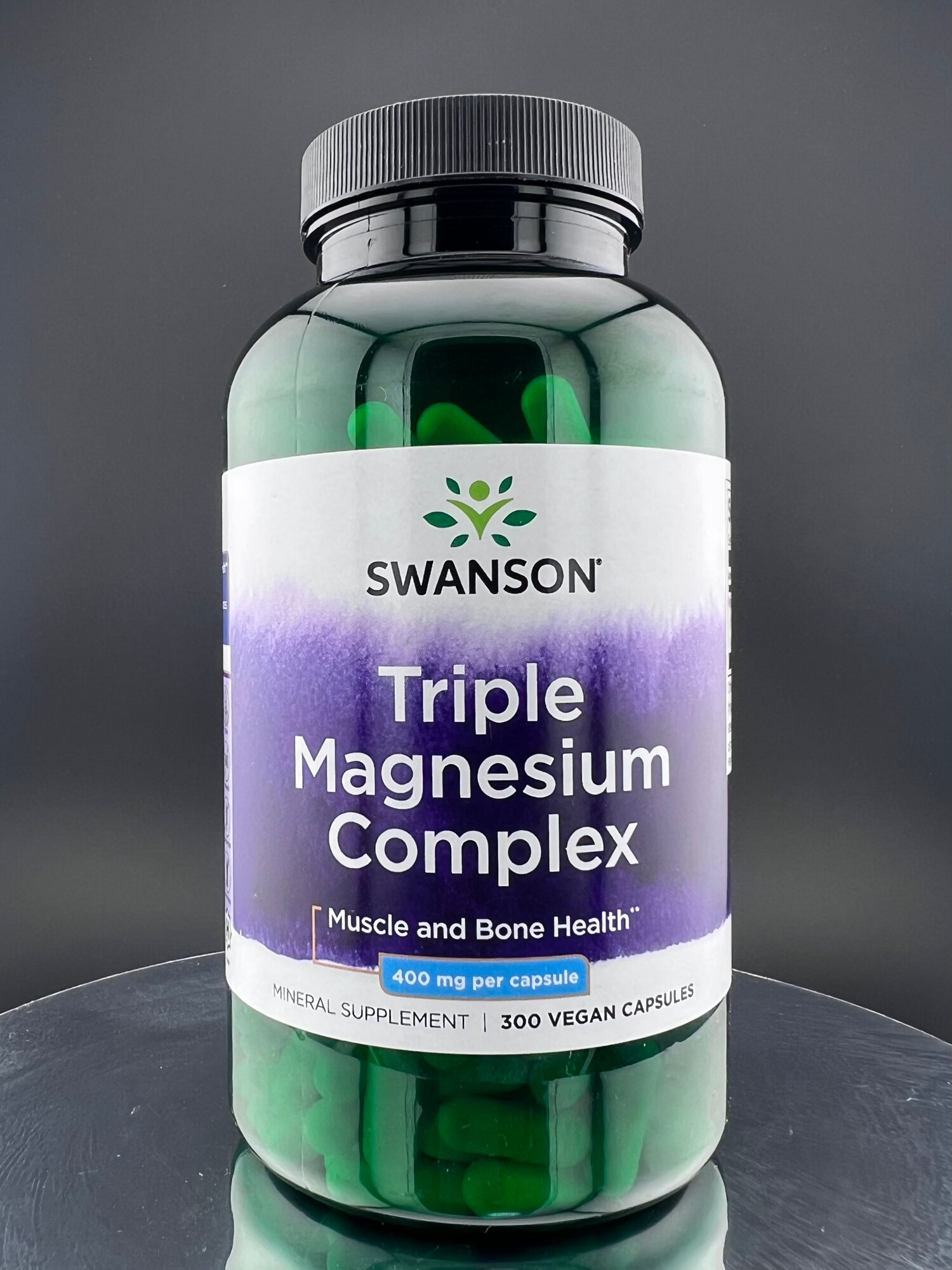 Тройной магниевый комплекс SWANSON Triple Magnesium Complex, для нервов, сердца и мышц, 400мг, 300 капс.