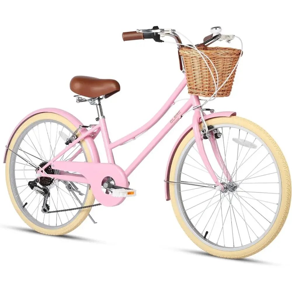 Шоссейный велосипед Beach Cruiser 6 скоростей, 20-24-26 дюймов, для подростков и взрослых, с плетёным корзином и лёгким дизайном, доступен в多种 вариантах