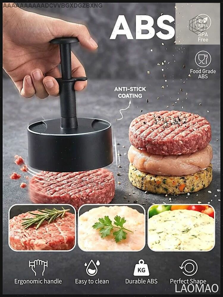 Форма для котлет LAOMAO, ABS, антипригарное涂层, 1 шт, эргономичная ручка, легко чистится