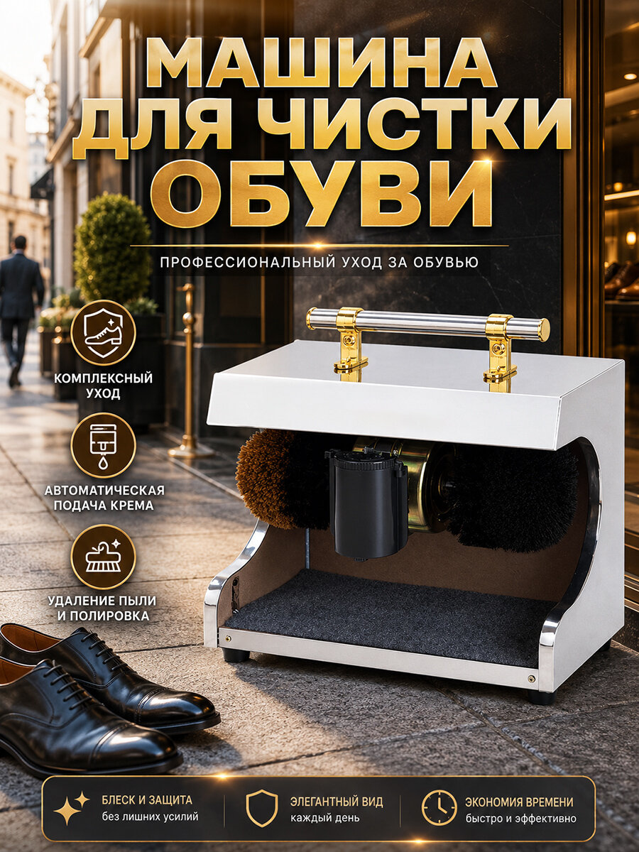 Машина для чистки обуви с ручкой сверху, быстрая очистка и полировка обуви, экономит время в гостиницах и офисах