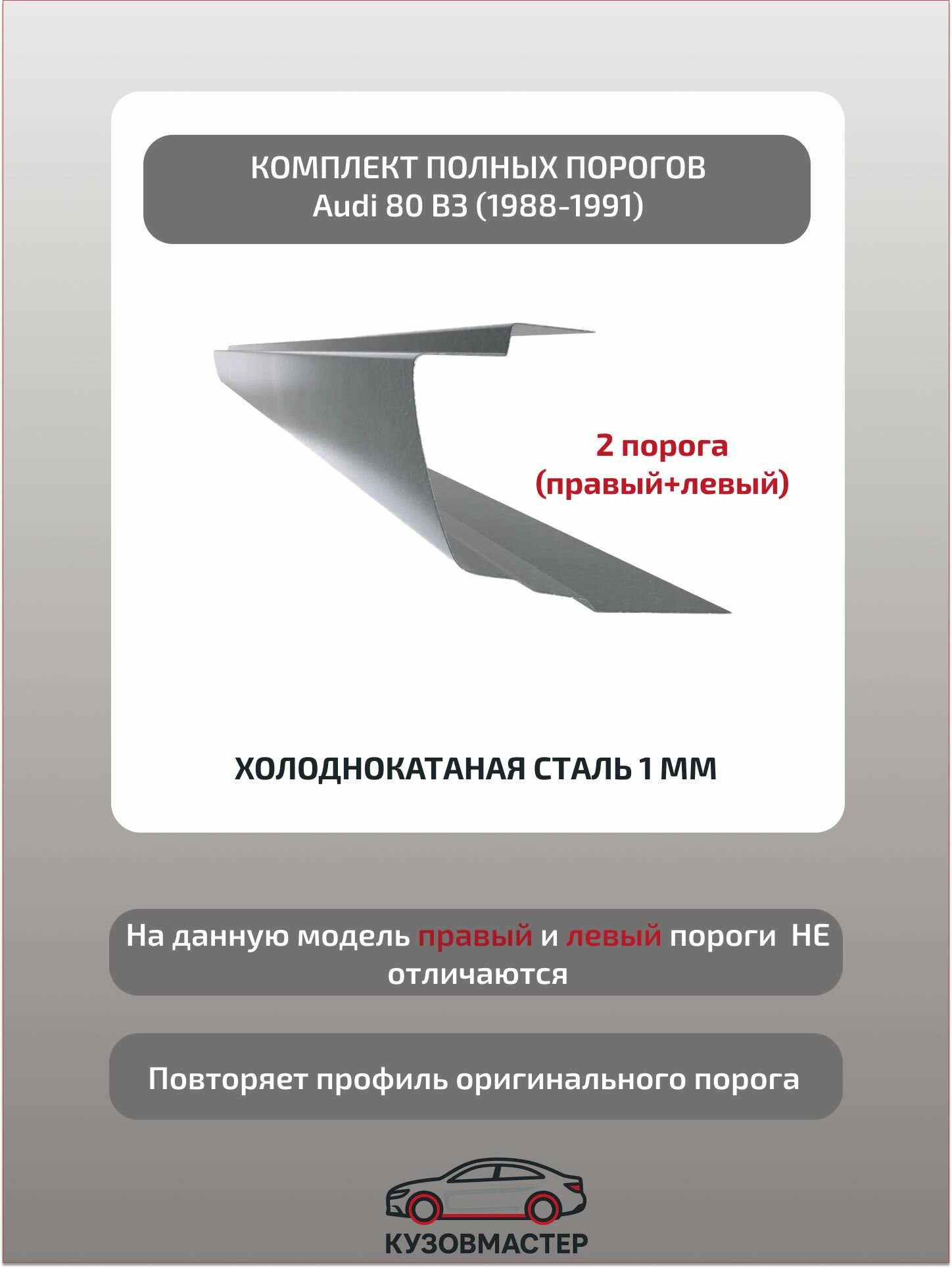Комплект порогов Audi 80 B3 (Полный профиль) ХКС