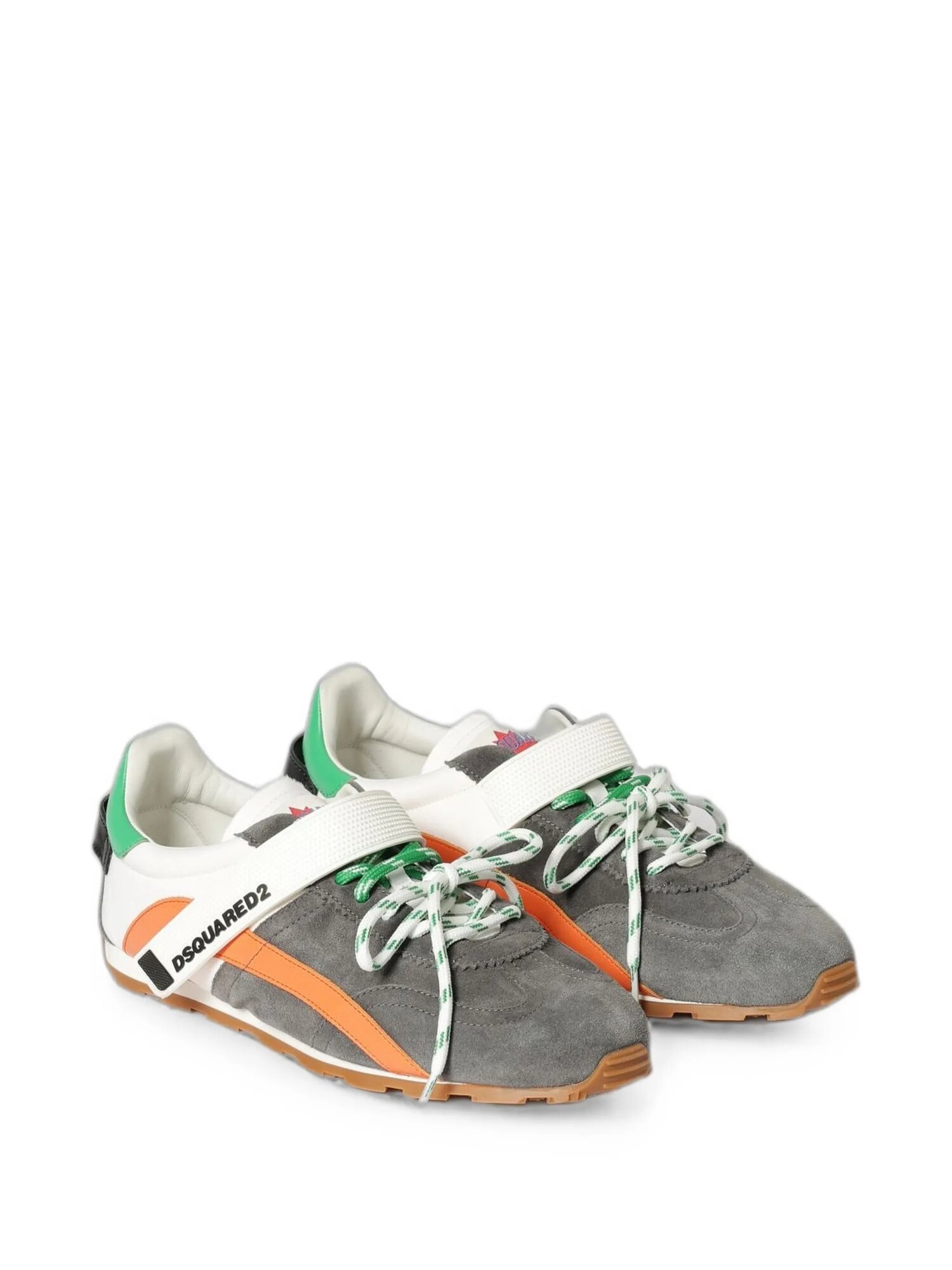 Кроссовки DSQUARED2 DC-642 leather-panel sneakers, размер 45, серый — фото 1