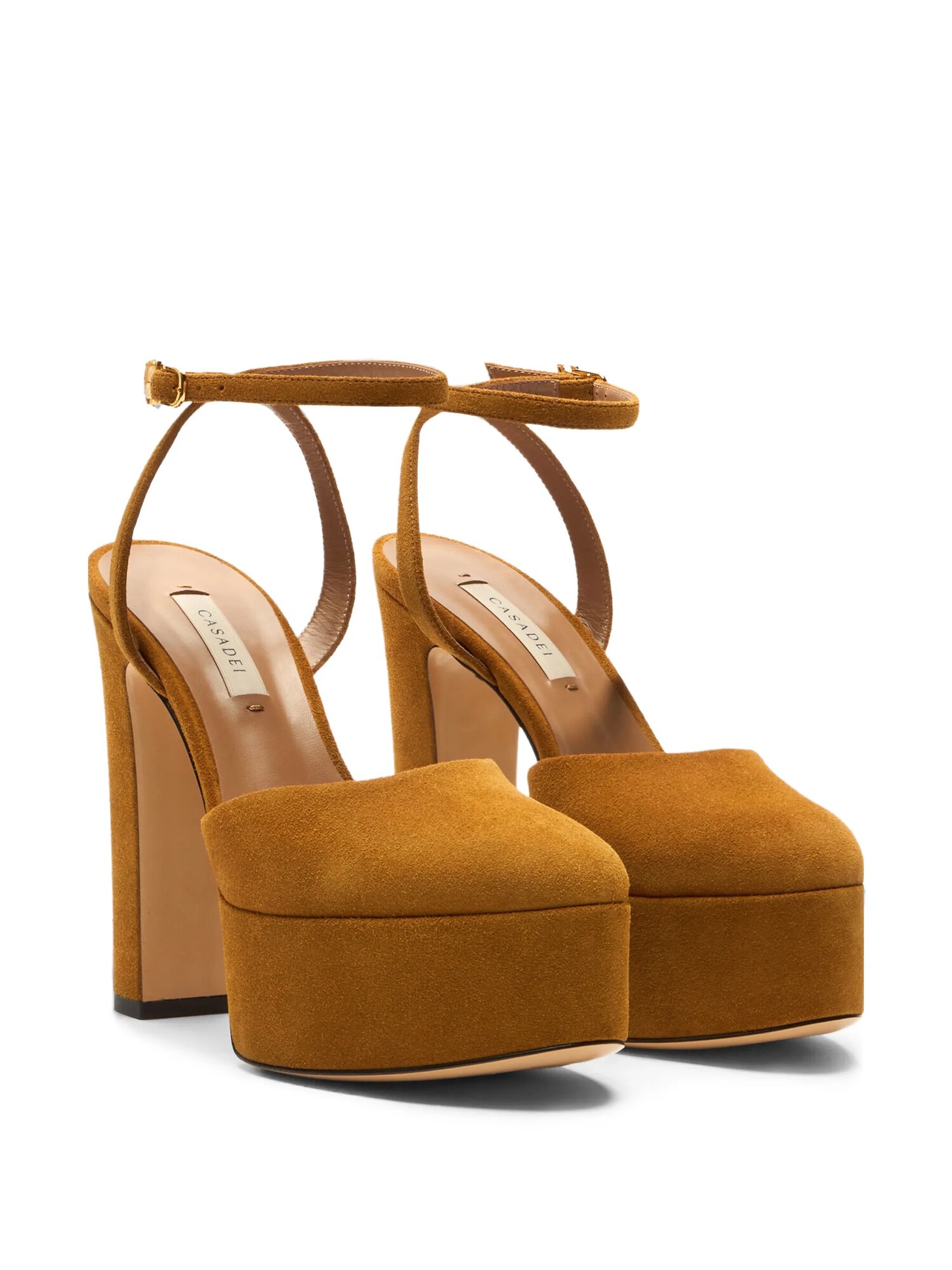 Туфли Casadei Patty C-Chain platform pumps, размер 35, коричневый — фото 1