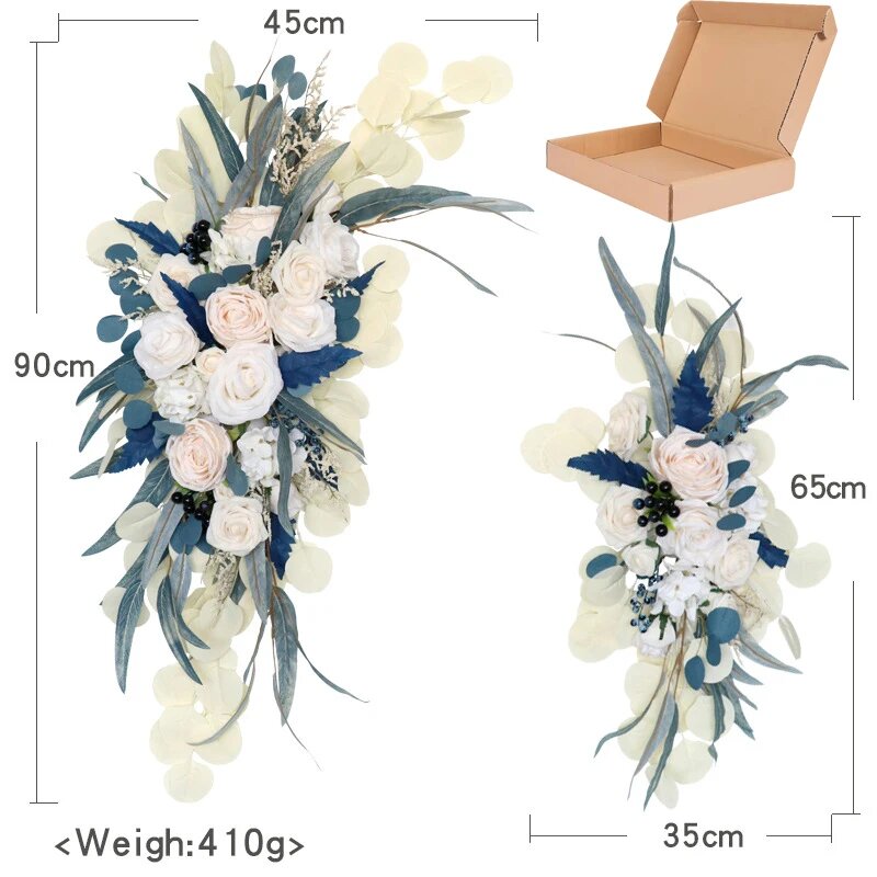 Yannew Свадебная арка из искусственных цветов Champagne Blue