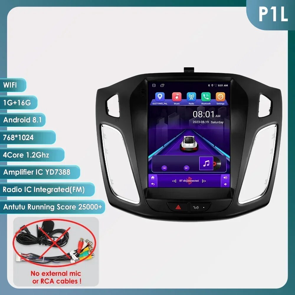 9,7-дюймовый Android Auto Carplay радио для Ford Focus 3 MK 3 2011-2019, P1L(4Core 1G 16G)