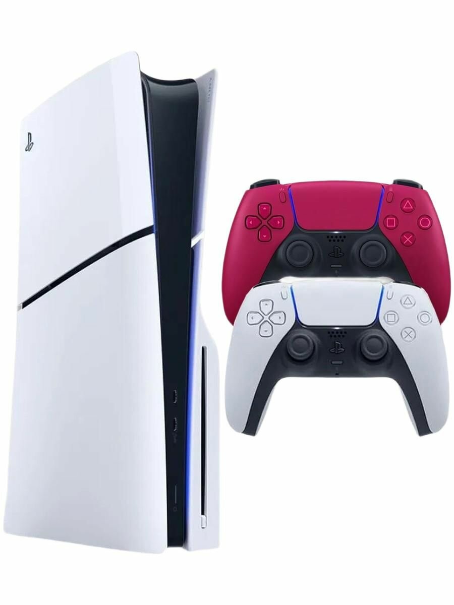 Sony PlayStation 5 Slim с дисководом + второй геймпад (космический красный) PS5
