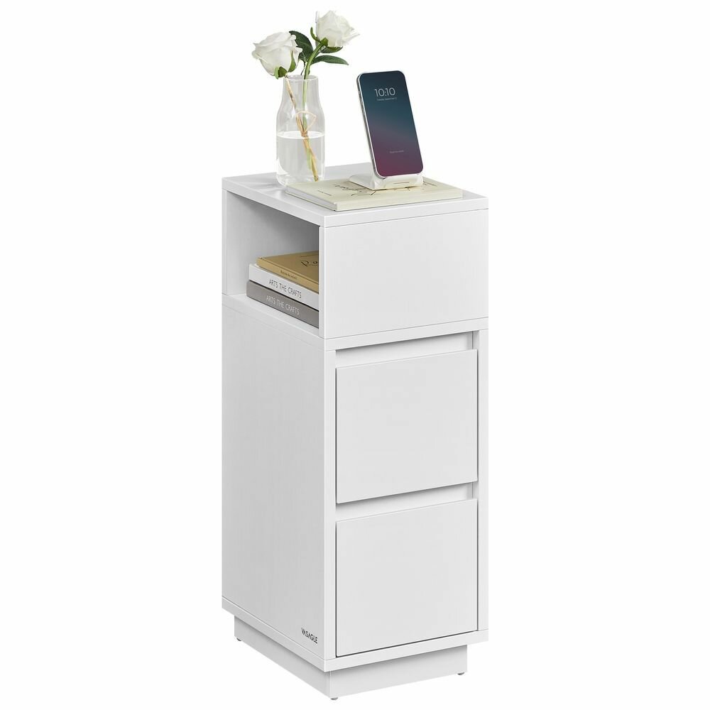 Прикроватная тумбочка VASAGLE 30 x 25x 65 см, цвет белый, LET656W01