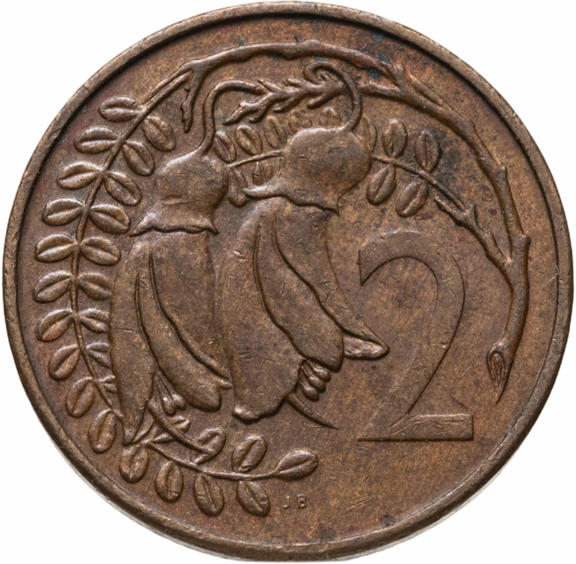 Новая Зеландия 2 цента cents 1982, Бронза, в сохранности VF-XF