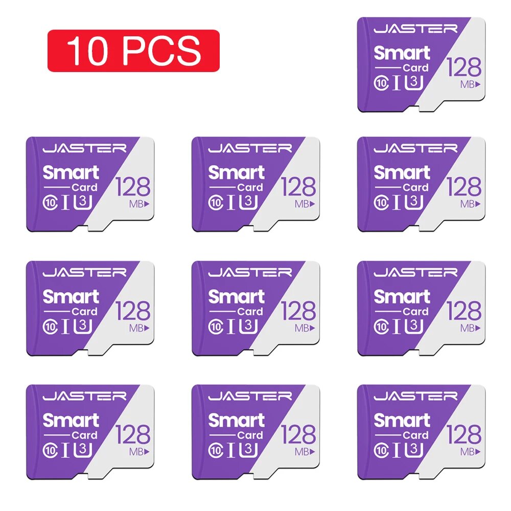 Набор карт памяти JASTER Micro SD 10 шт. (512МБ, 256МБ, 128МБ, 64МБ) 128MB