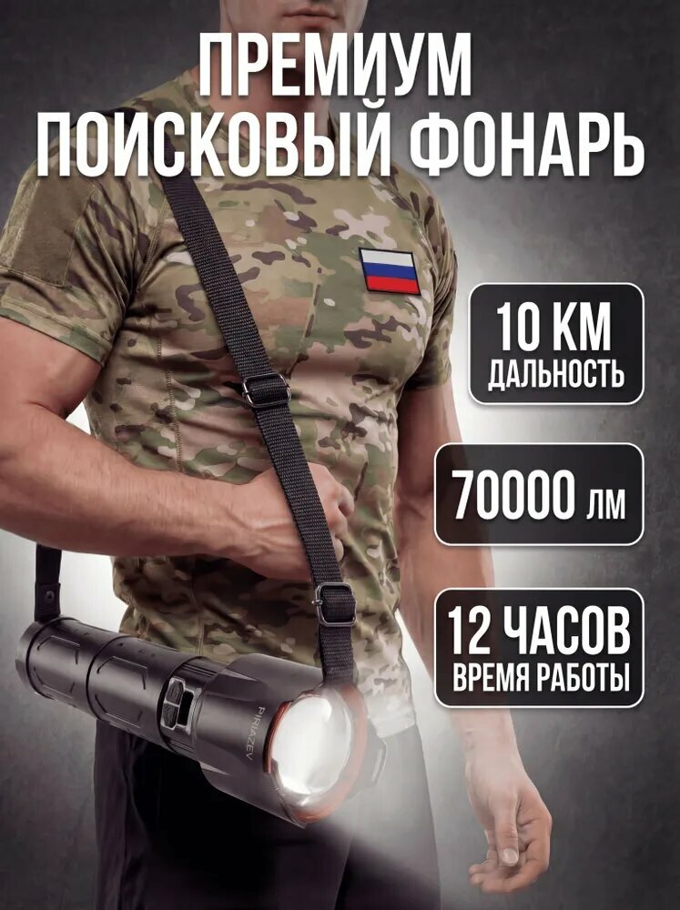 Фонарь атомный мегамощный - лазерный светодиод нового поколения 10.000 м