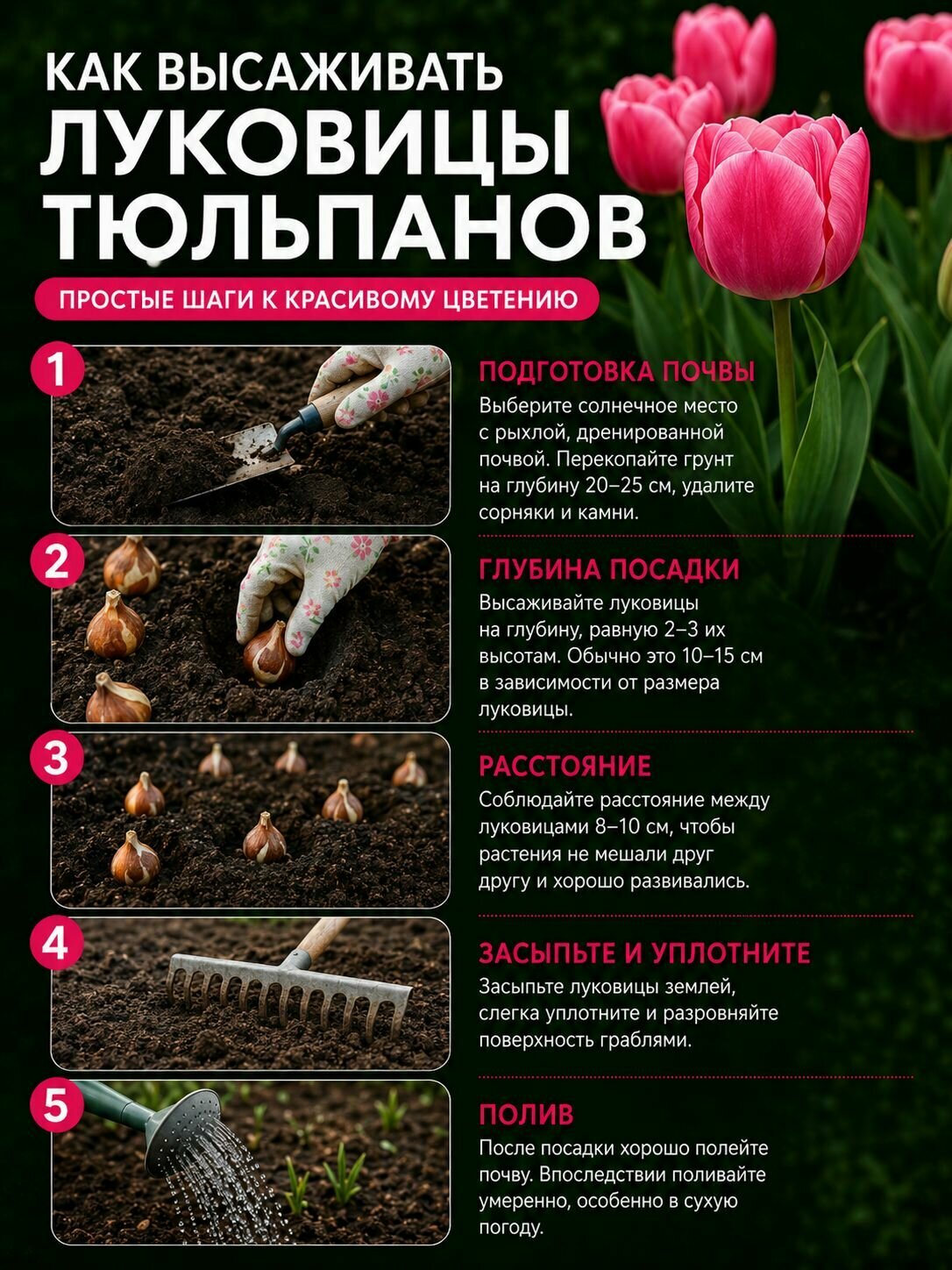 Тюльпаны махровые многолетние луковицы сорта "Анжелика" , 7 шт — фото 1